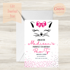 Cat themed birthday invitation – The Creative Hobbyist